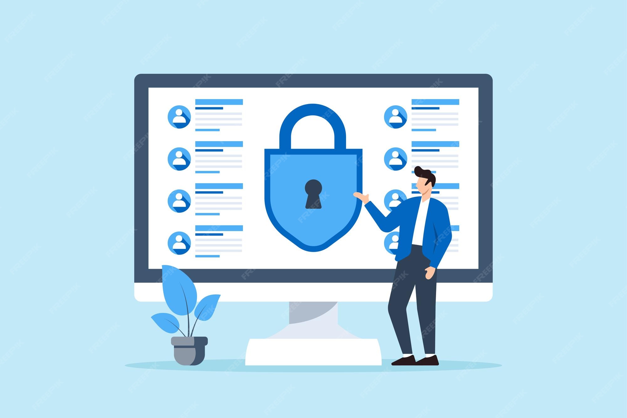 Premium Vector | Flat illustration of person monitoring large screen of ...