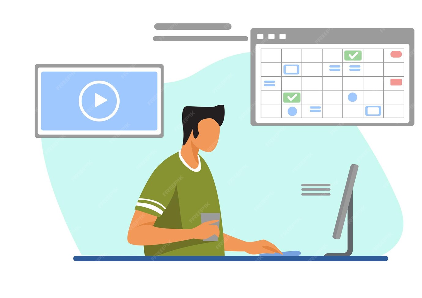 Premium Vector | Flat illustration of web programmer or developer working on website application ...