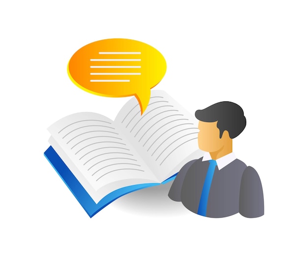 Premium Vector | Flat isometric 3d illustration book reading concept Premium Vector | Flat isometric 3d illustration book reading concept