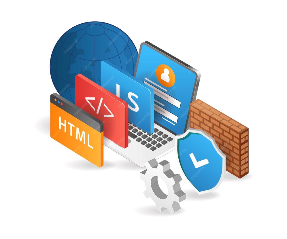 Premium Vector | Flat isometric 3d illustration of secure programming language for web ...