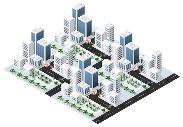 Premium Vector | Flat isometric map landscape city building skyscraper ... Premium Vector | Flat isometric map landscape city building skyscraper ...