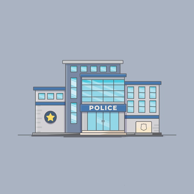 Premium Vector | Flat police public building illustration image premium ... Premium Vector | Flat police public building illustration image premium ...