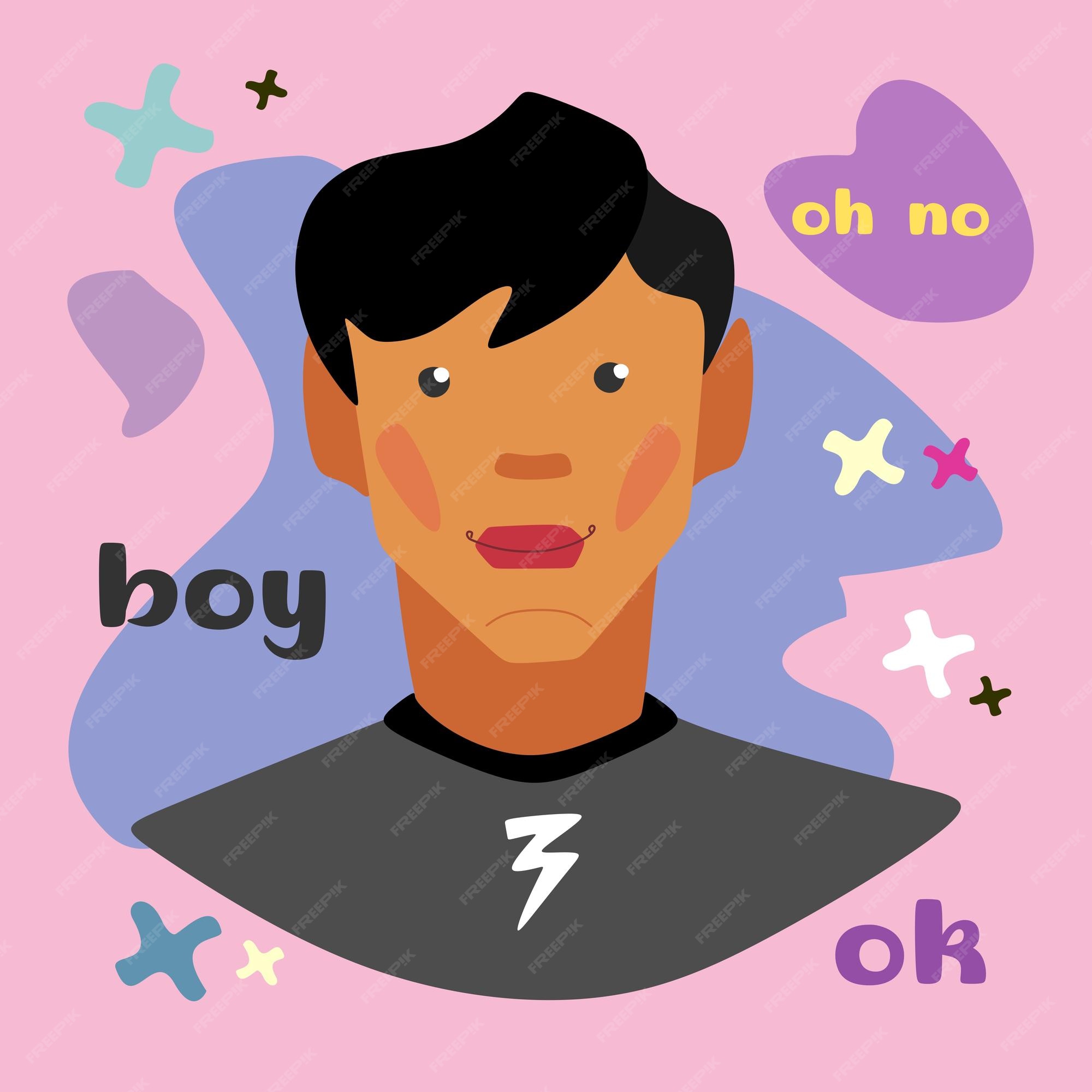 Premium Vector Flat Portraits Of People Cute Guy Beautiful Person Vector Cartoon People