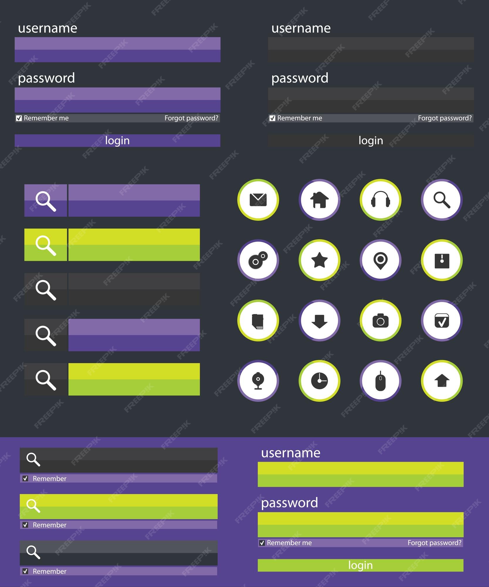 Premium Vector | Flat web design elements illustration Premium Vector | Flat web design elements illustration