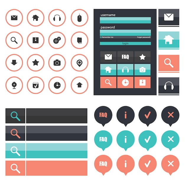 Premium Vector | Flat Web Design elements Premium Vector | Flat Web Design elements