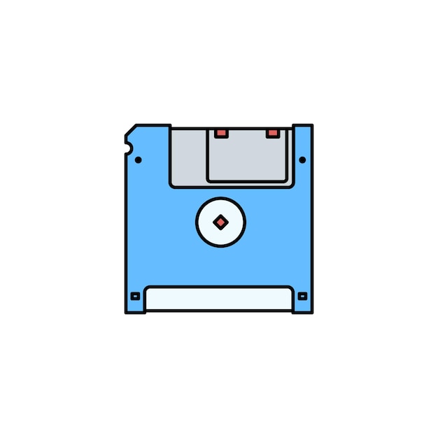 Premium Vector | Floppy disk colored vector icon on white background Premium Vector | Floppy disk colored vector icon on white background