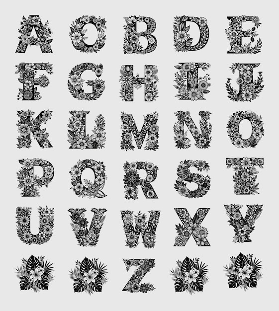 Floral alphabet letter generated ai | Premium AI-generated vector Floral alphabet letter generated ai | Premium AI-generated vector
