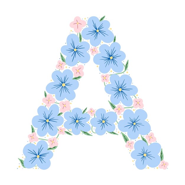 Premium Vector | Floral botanical alphabet vintage hand drawn letter a ... Premium Vector | Floral botanical alphabet vintage hand drawn letter a ...