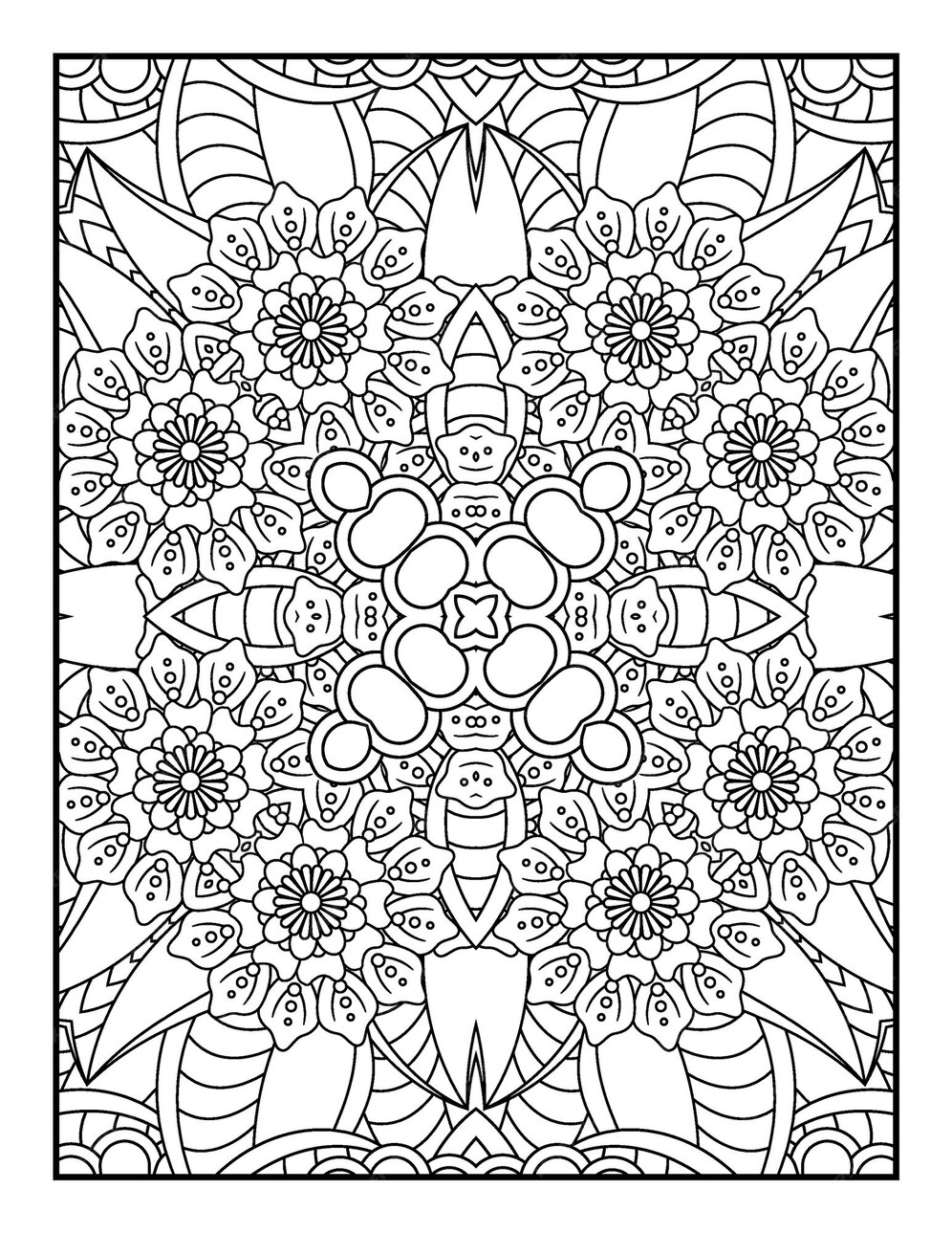 Premium Vector Floral Coloring Book For Adults And Floral Mandala