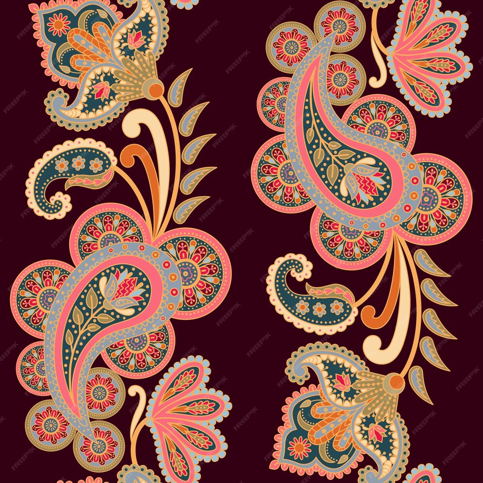 Premium Vector Floral Paisley Seamless Pattern From Ehtnic Elements