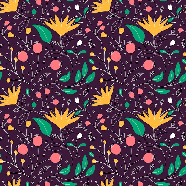 Premium Vector | Floral shape seamless pattern Premium Vector | Floral shape seamless pattern