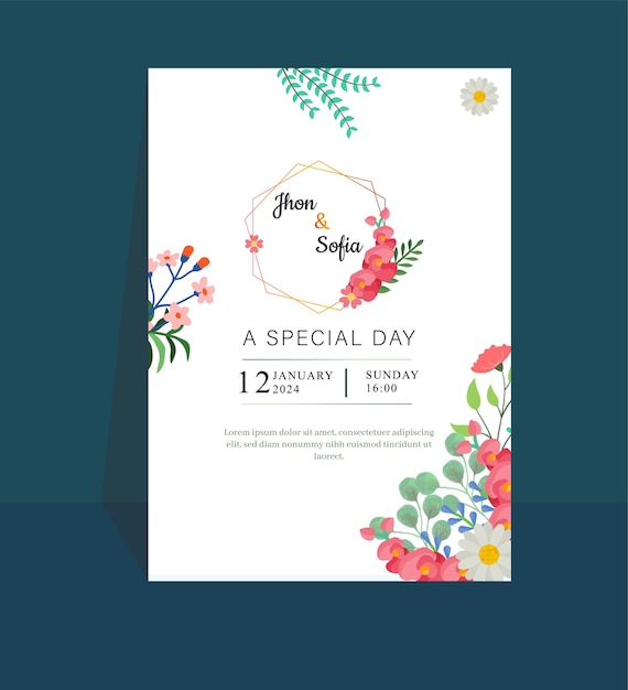 Premium Vector | Floral wedding invitation template Premium Vector | Floral wedding invitation template