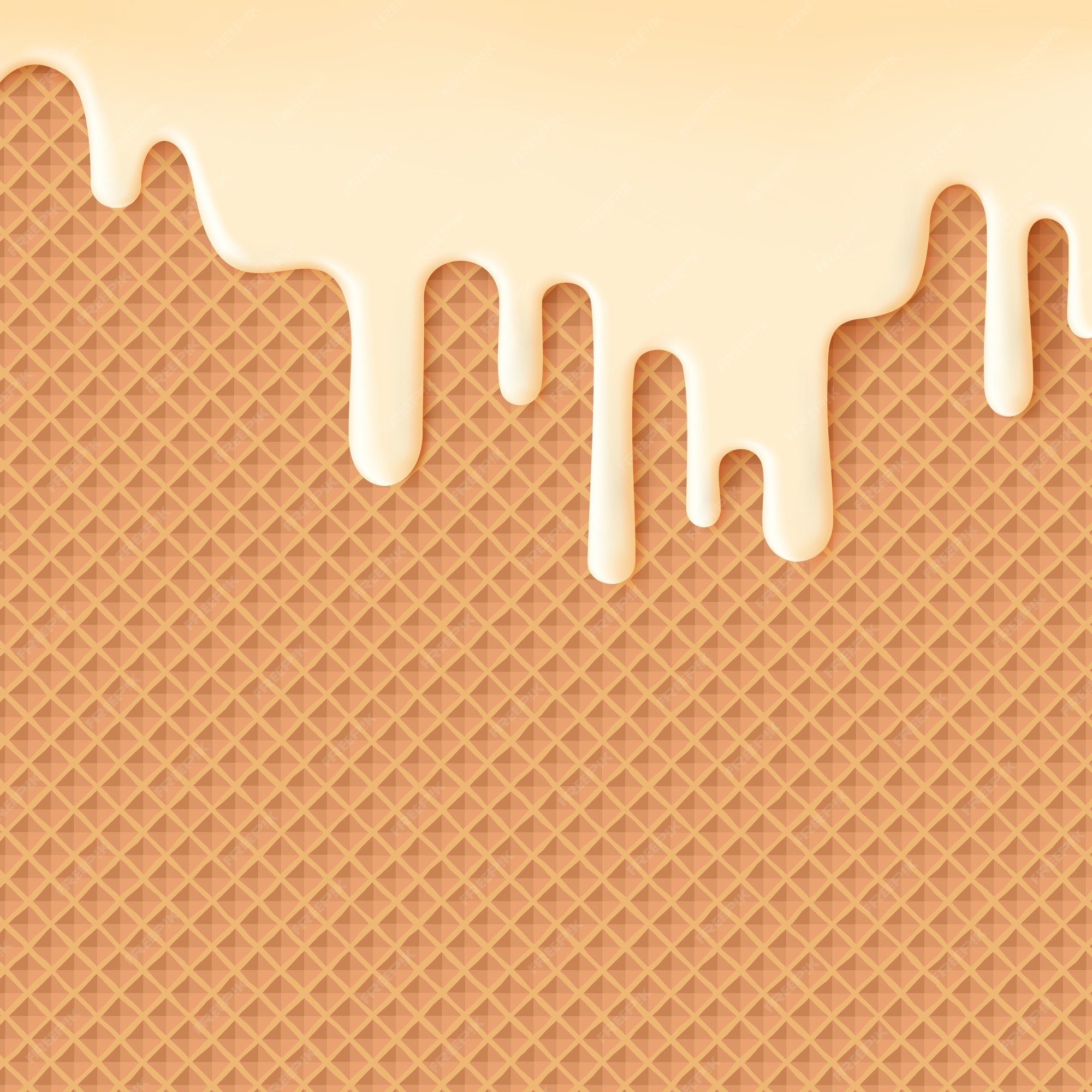 Premium Vector Flowing Creme Glaze On Wafer Texture Sweet Food