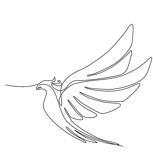 Premium Vector | Flying bird continuous line drawing element isolated ... Premium Vector | Flying bird continuous line drawing element isolated ...