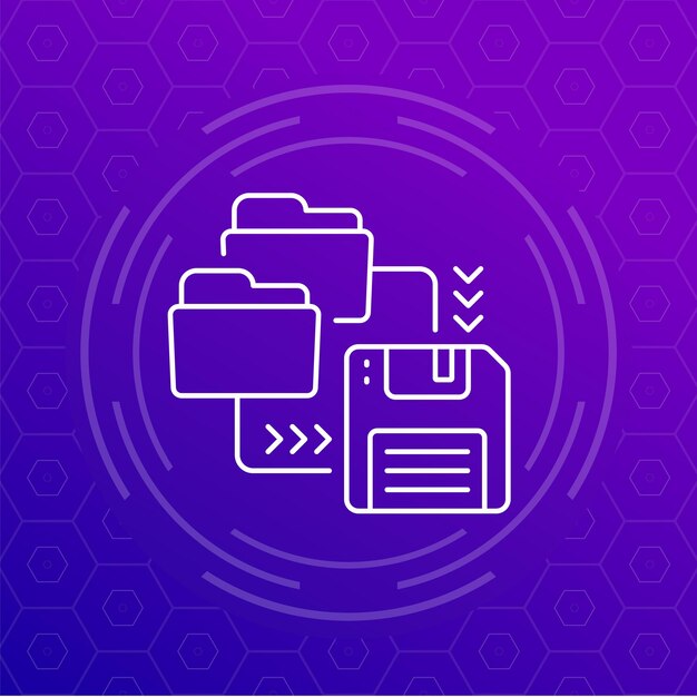 Premium Vector | Folders for backup line icon for web Premium Vector | Folders for backup line icon for web