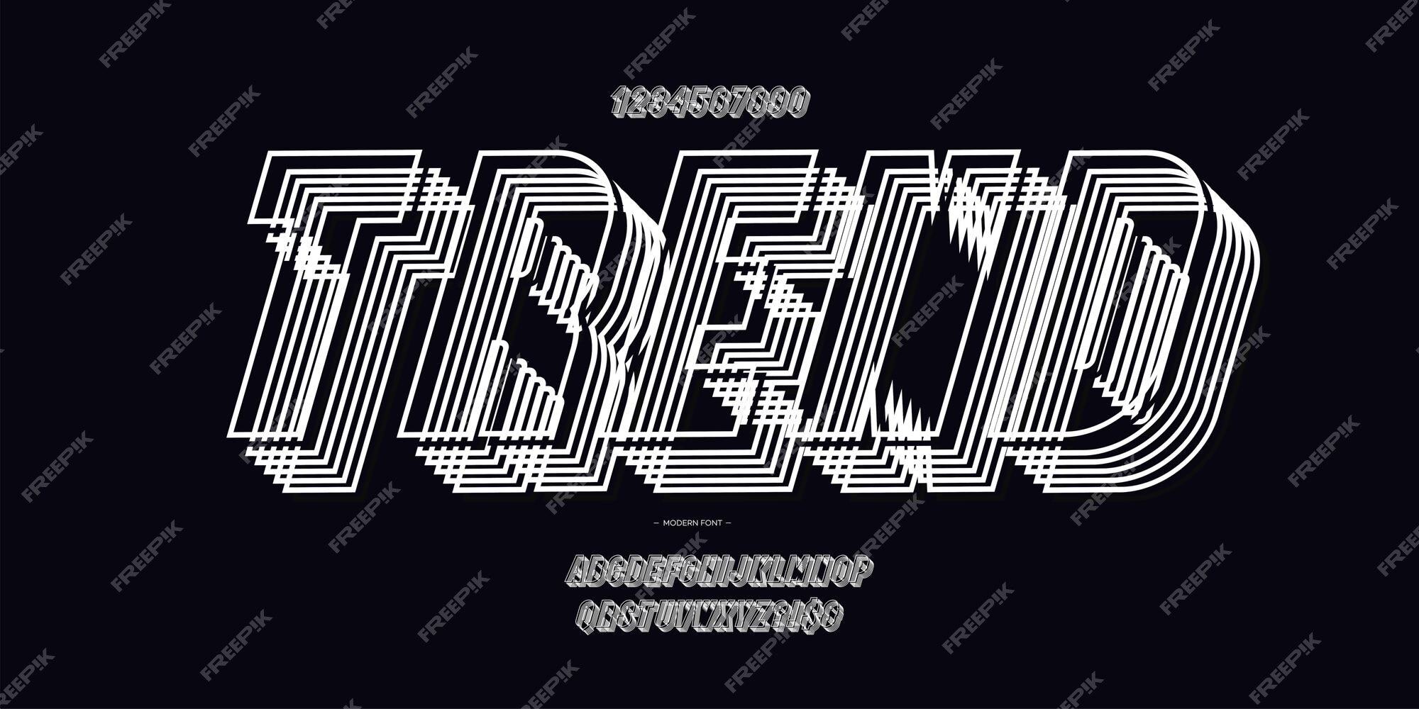 Premium Vector Font Vector Modern 3d Bold Line Style Trendy Typography