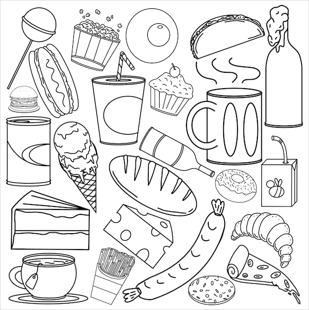 Premium Vector | Foods Doodle Sketch Premium Vector | Foods Doodle Sketch
