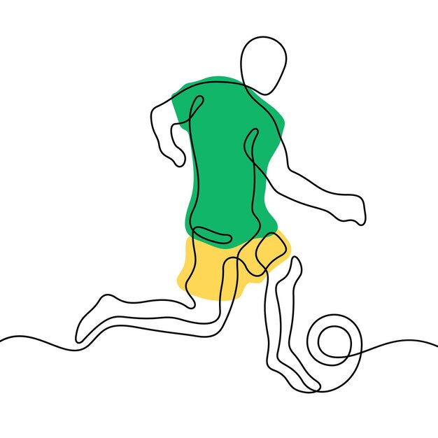 Premium Vector | Football player colourful continuous line vector ... Premium Vector | Football player colourful continuous line vector ...