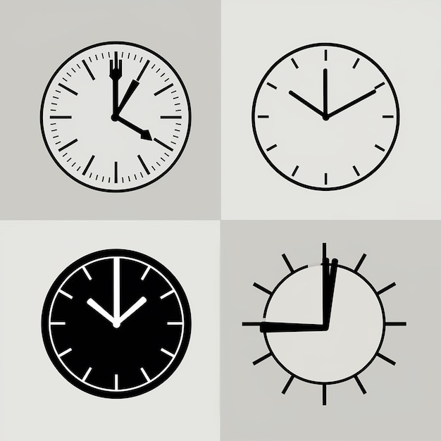 Premium Vector | Four different clock icons Premium Vector | Four different clock icons