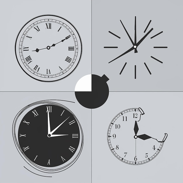 Four different clock icons | Premium AI-generated vector Four different clock icons | Premium AI-generated vector