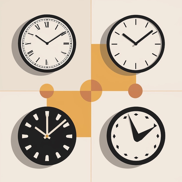 Four different clock icons | Premium AI-generated vector Four different clock icons | Premium AI-generated vector