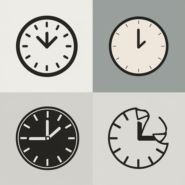 Premium Vector | Four different clock icons Premium Vector | Four different clock icons