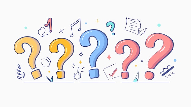 Premium Vector | Four Frequently Asked Questions in Line of Question Marks Premium Vector | Four Frequently Asked Questions in Line of Question Marks