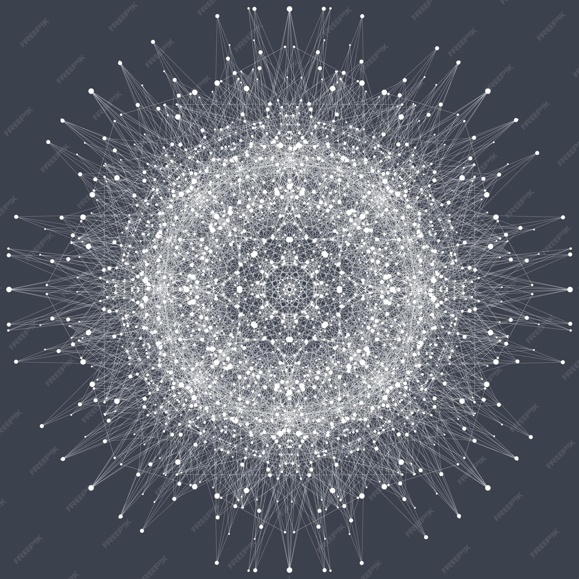 Premium Vector | Fractal element with compounds lines and dots Big data complex Graphic abstract ...