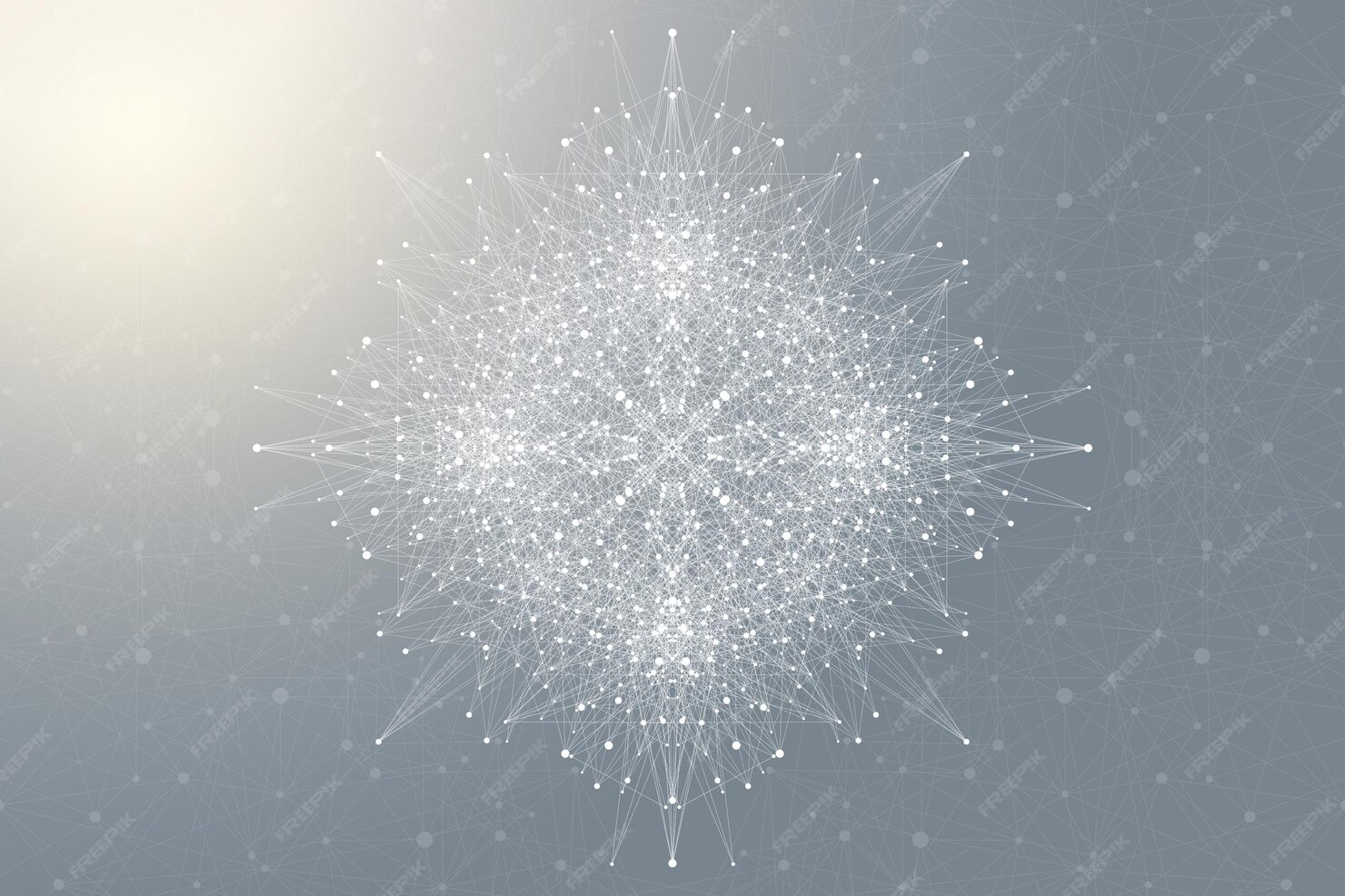 Premium Vector | Fractal element with connected lines and dots Big data complex Virtual ...