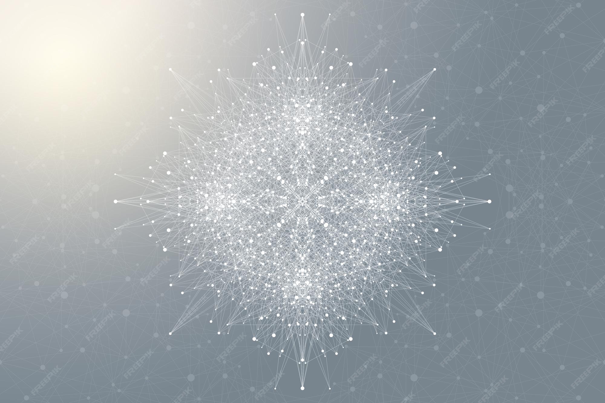Premium Vector Fractal Element With Connected Lines And Dots Big Data Complex Virtual