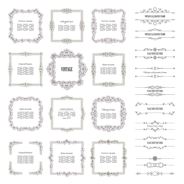 Premium Vector | Frames and borders set Premium Vector | Frames and borders set