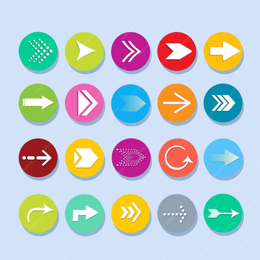 Premium Vector Free Colorful Vector Collection Of Modern Arrow With