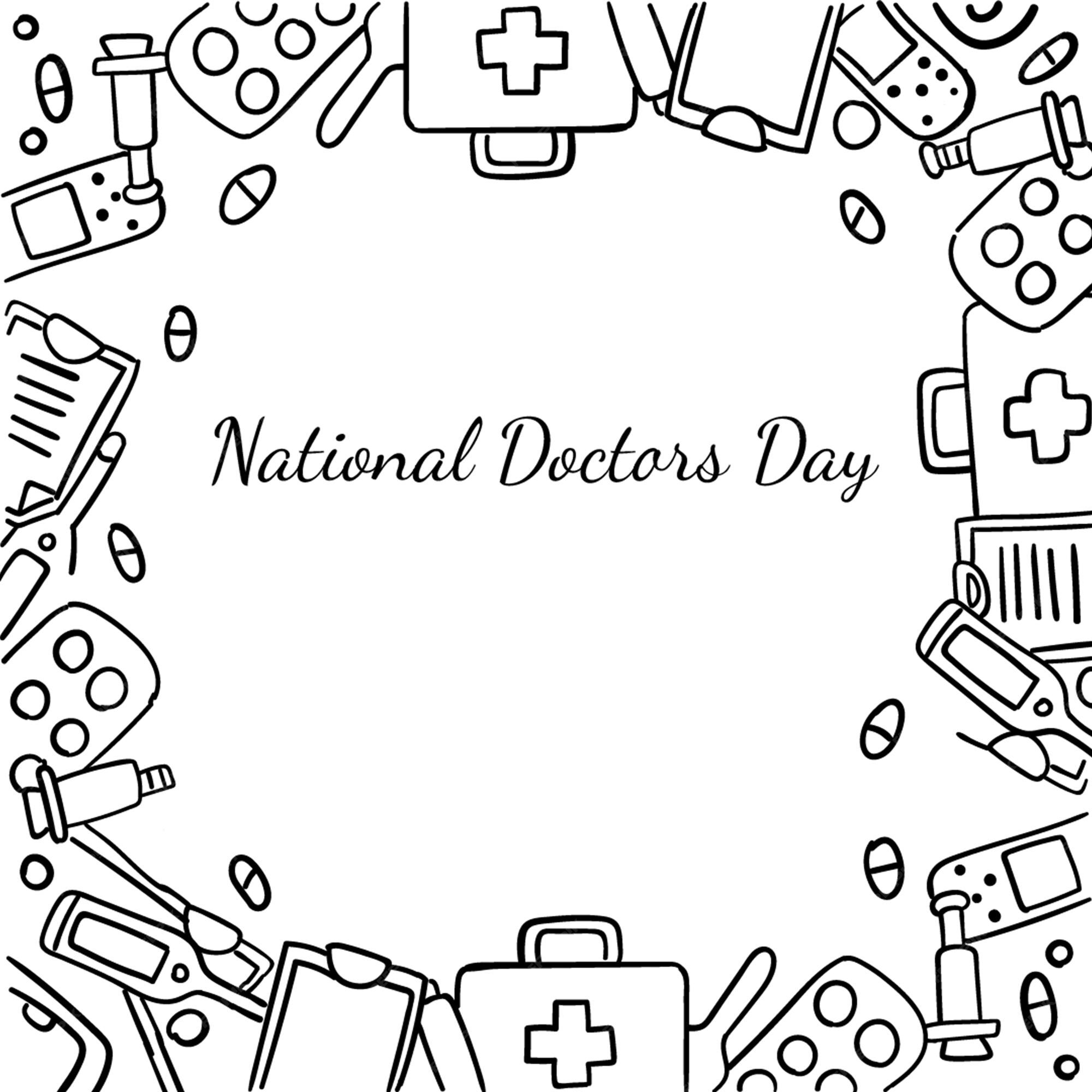 Premium Vector Free Hand Drawn National Doctors Day Creative Vector