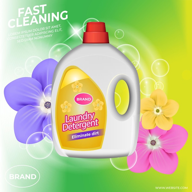 Premium Vector | Free vector laundry detergent advertising poster Premium Vector | Free vector laundry detergent advertising poster