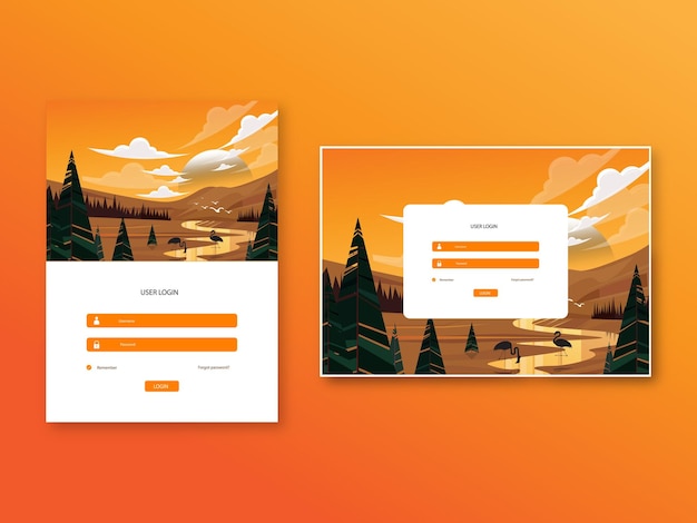 Premium Vector | Free vector log in landing page web template Premium Vector | Free vector log in landing page web template
