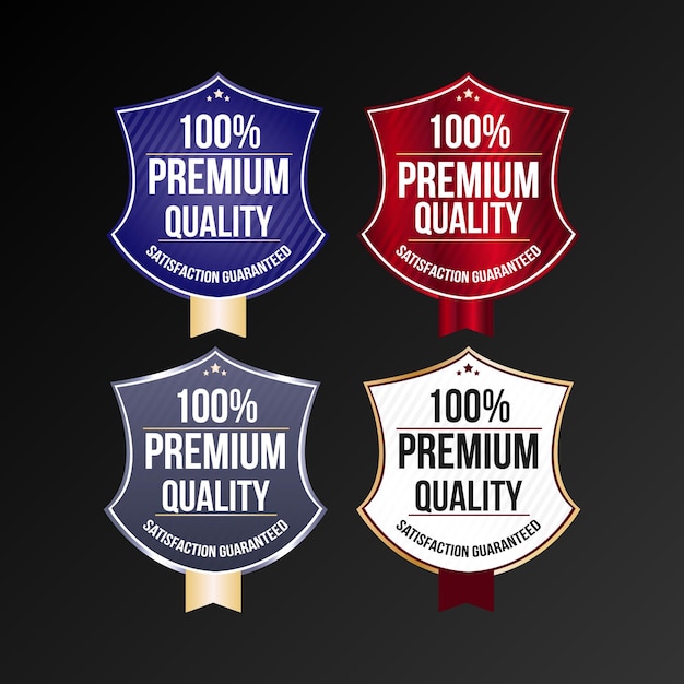 Premium Vector | Free vector pack of four premium stickers Premium Vector | Free vector pack of four premium stickers