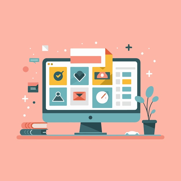 Flat design computer Vectors & Illustrations for Free Download | Freepik