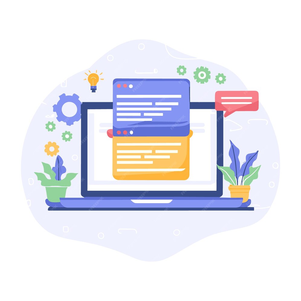 Premium Vector | Free vector programmer working on web development code web programming internet ...