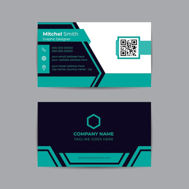 Premium Vector | Free vector simple and minimal business card template ... Premium Vector | Free vector simple and minimal business card template ...