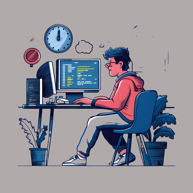 Free Vector software interface coding and programming system administrator or designer Ai ...