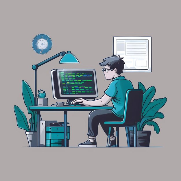 Free Vector software interface coding and programming system administrator or designer Ai ...