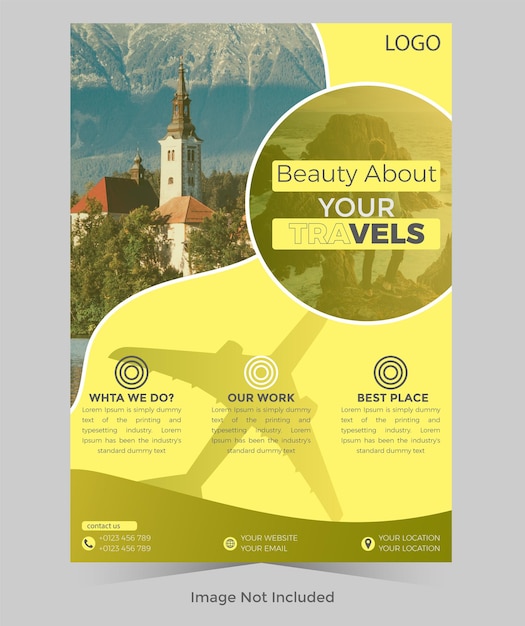Premium Vector | Free vector travel flyer design Premium Vector | Free vector travel flyer design