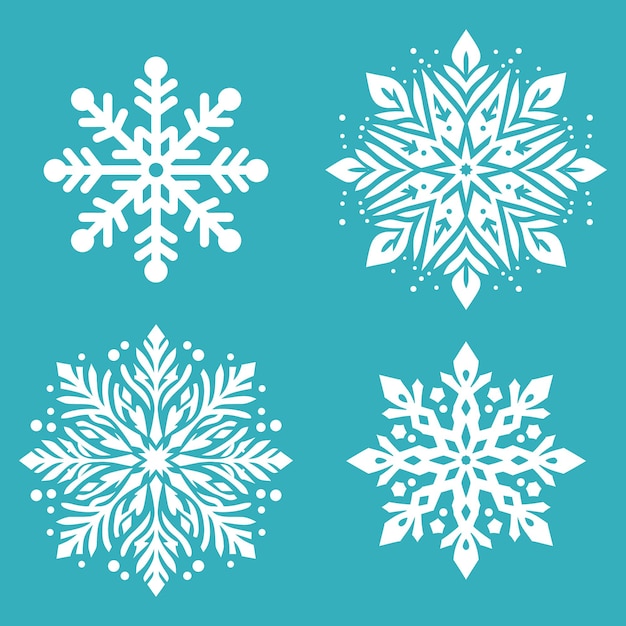 Premium Vector | Free vector various white snowflake icon Premium Vector | Free vector various white snowflake icon