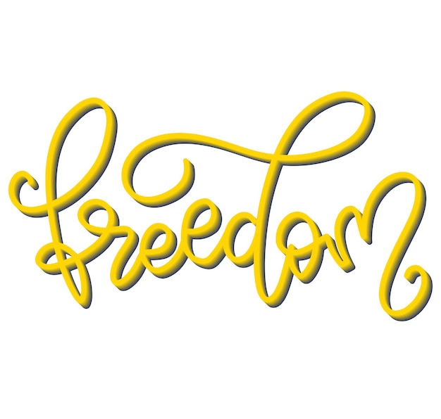 Premium Vector | Freedom colored vector illustration Yellow lettering Premium Vector | Freedom colored vector illustration Yellow lettering
