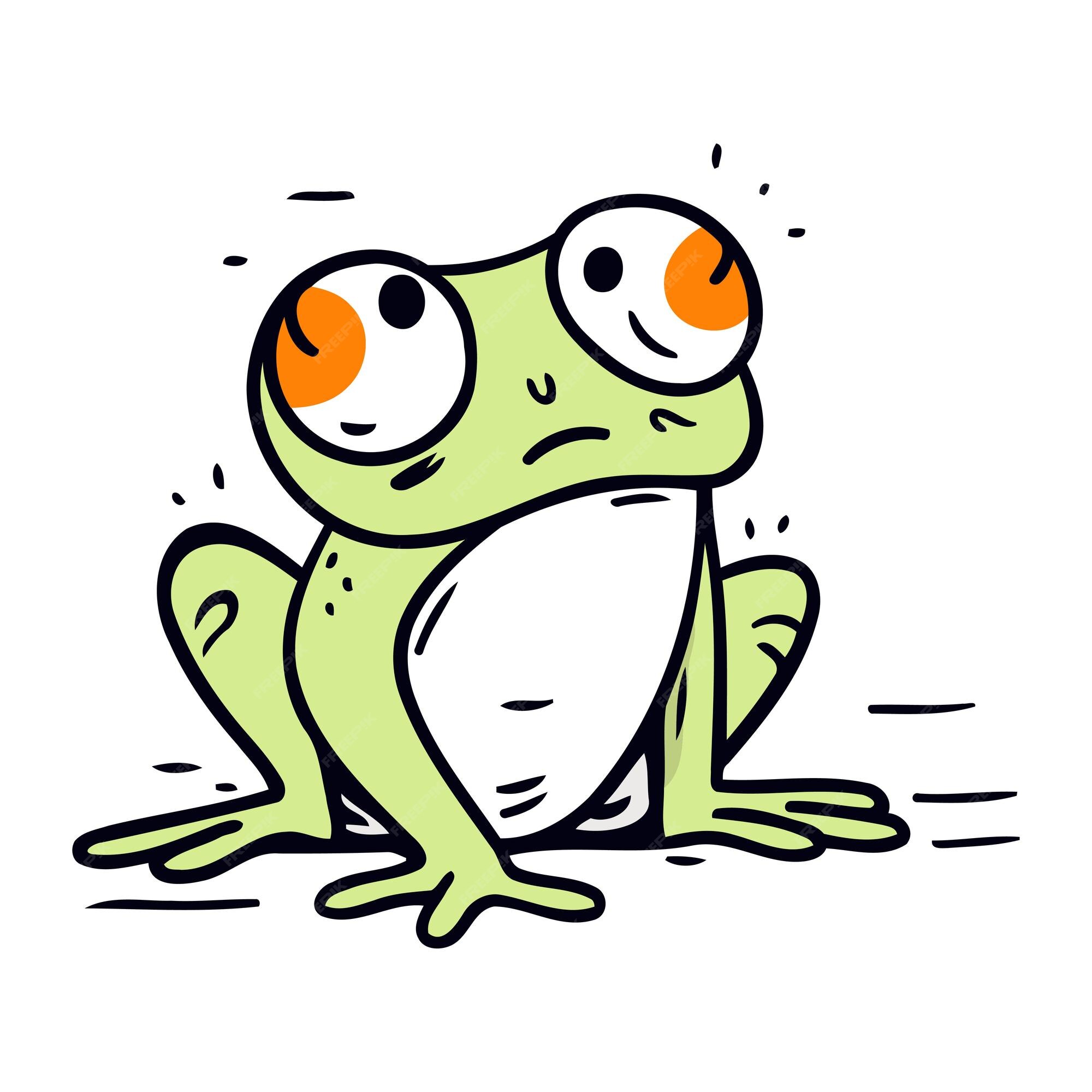 Premium Vector Frog Vector Illustration Of A Funny Frog Cartoon Character