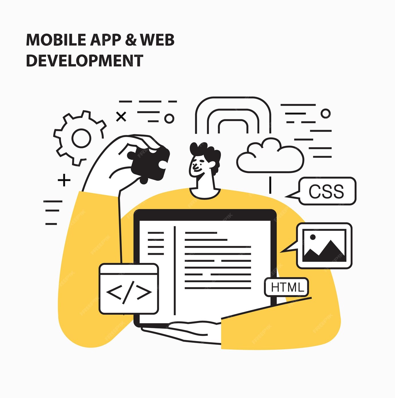 Premium Vector | Front and back end development responsive web design website interface coding ...