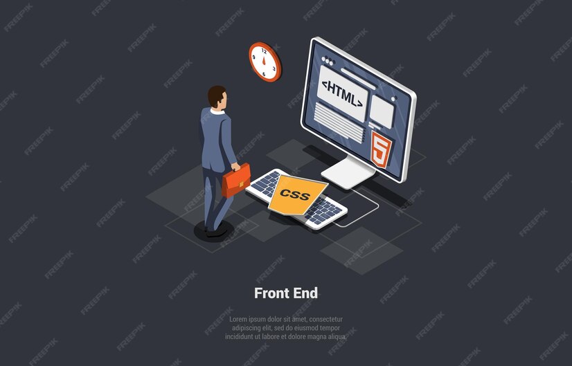 Premium Vector | Front and back end of development website interface ...