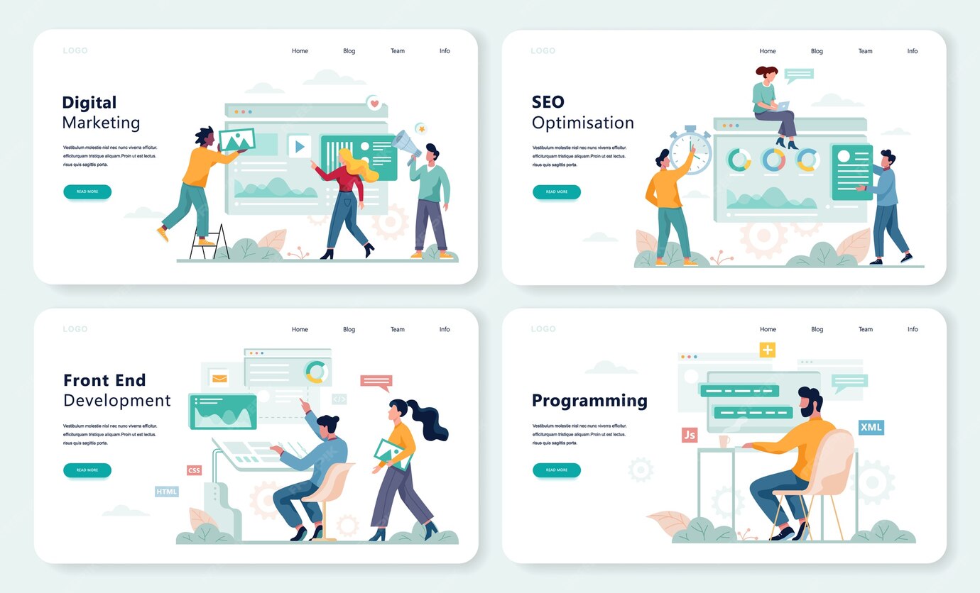 Premium Vector | Front End development, programming web banner concept ...