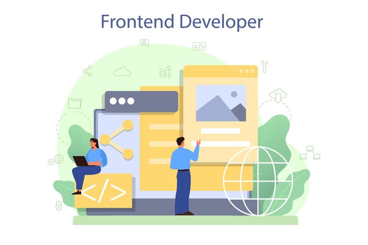 Premium Vector | Frontend developer concept. Website interface design ...