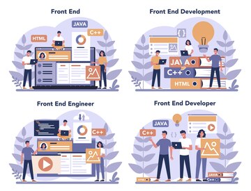 Premium Vector | Frontend development concept set. website interface ...